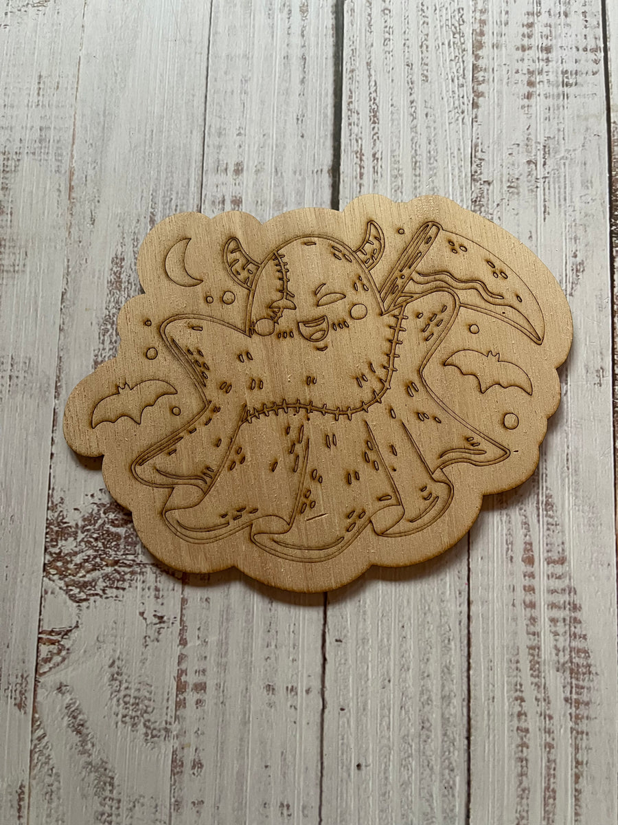 Ghost Cute Spooky Boo Wood Plaque. DIY wood cutout. Unfinished laser c ...