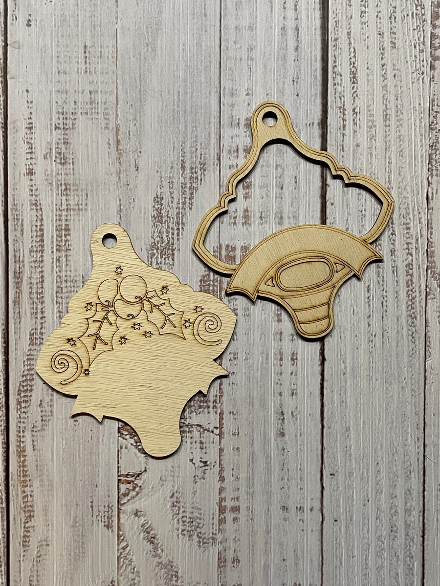 2 Layer Customizable Unfinished wood ornament – Wicked Gold