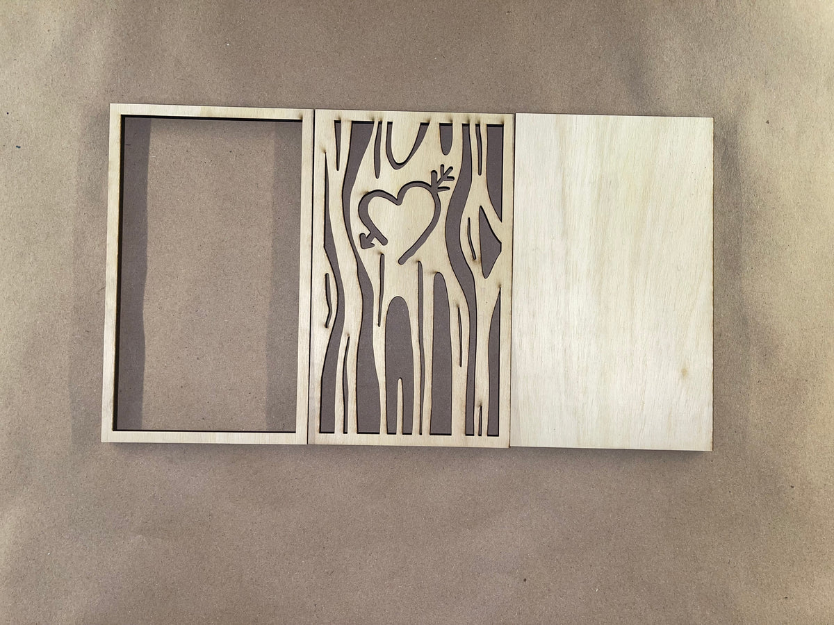 Carved Tree Unfinished Wood frame. Resin art frame. DIY wood cutout. U ...