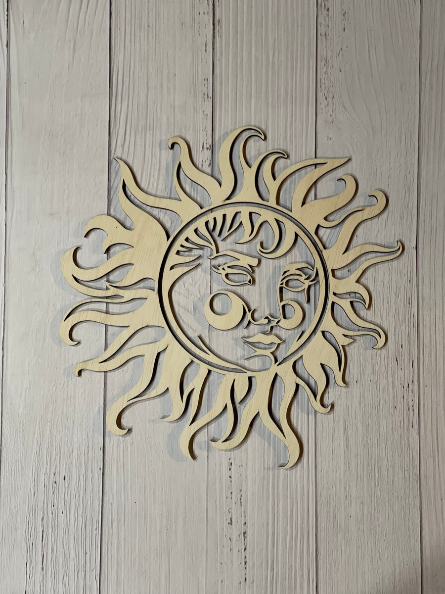 Sun Face Unfinished Wood Resin Art Frame. Resin art frame. DIY wood cu ...