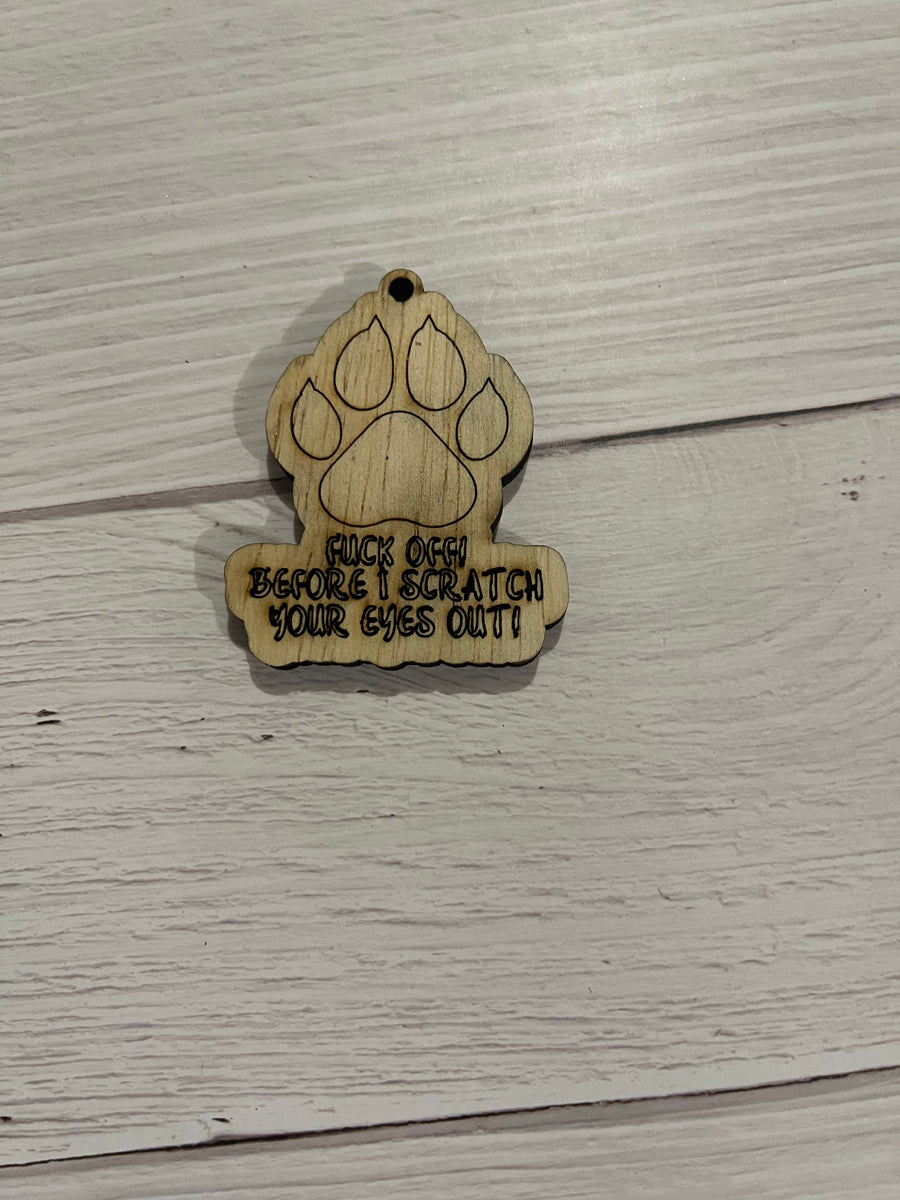 Cat NSFW Unfinished Wood Keychain Blank – Wicked Gold