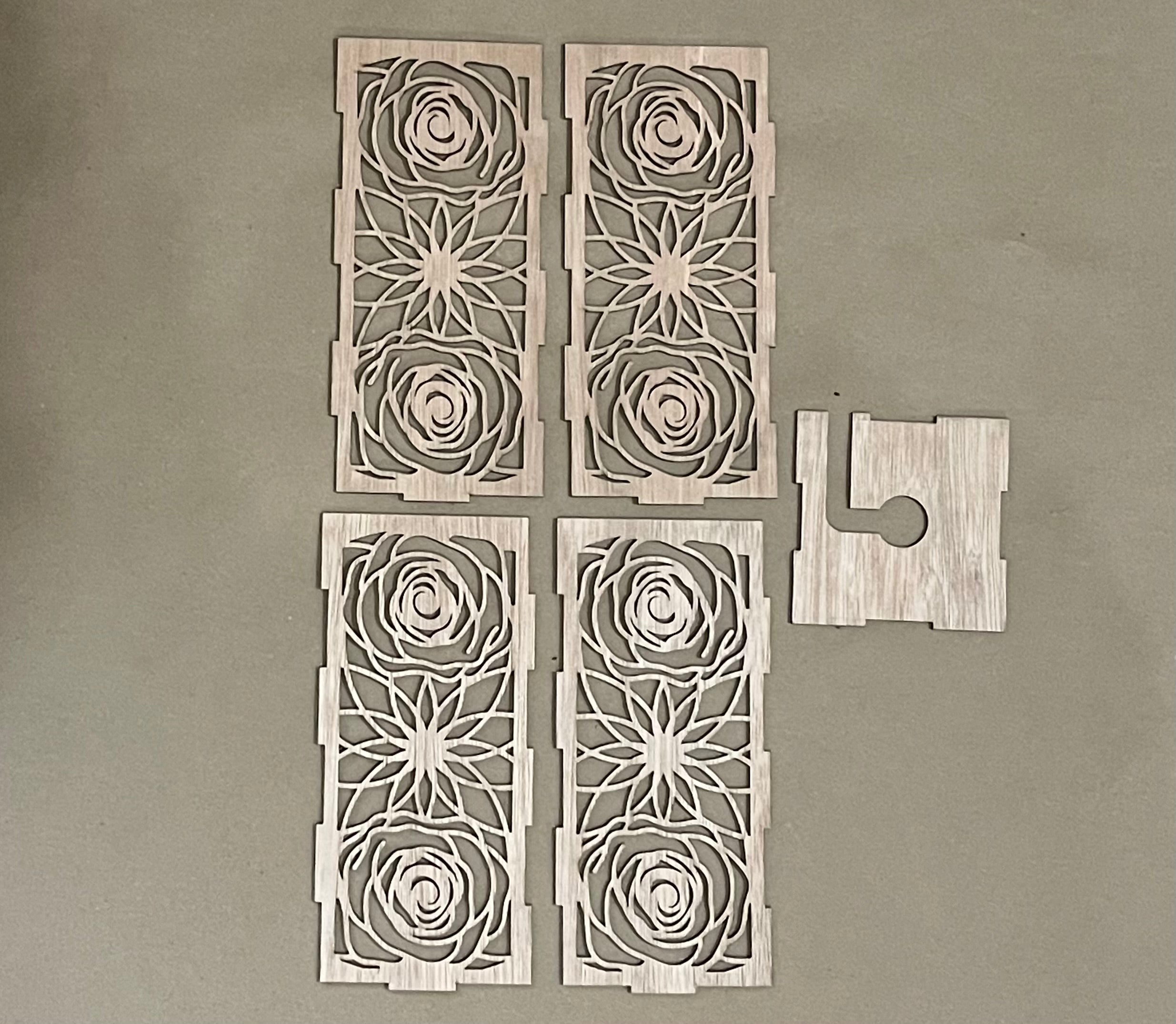 Roses and Flowers Lantern Light Box - Laser Cut Unfinished Wood Projec ...