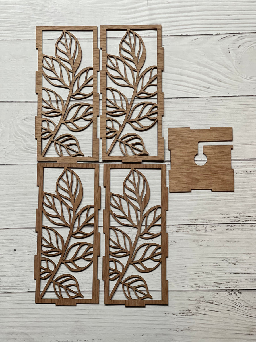 Open Leaves Lantern Light Box - Laser Cut Unfinished Wood Project ...