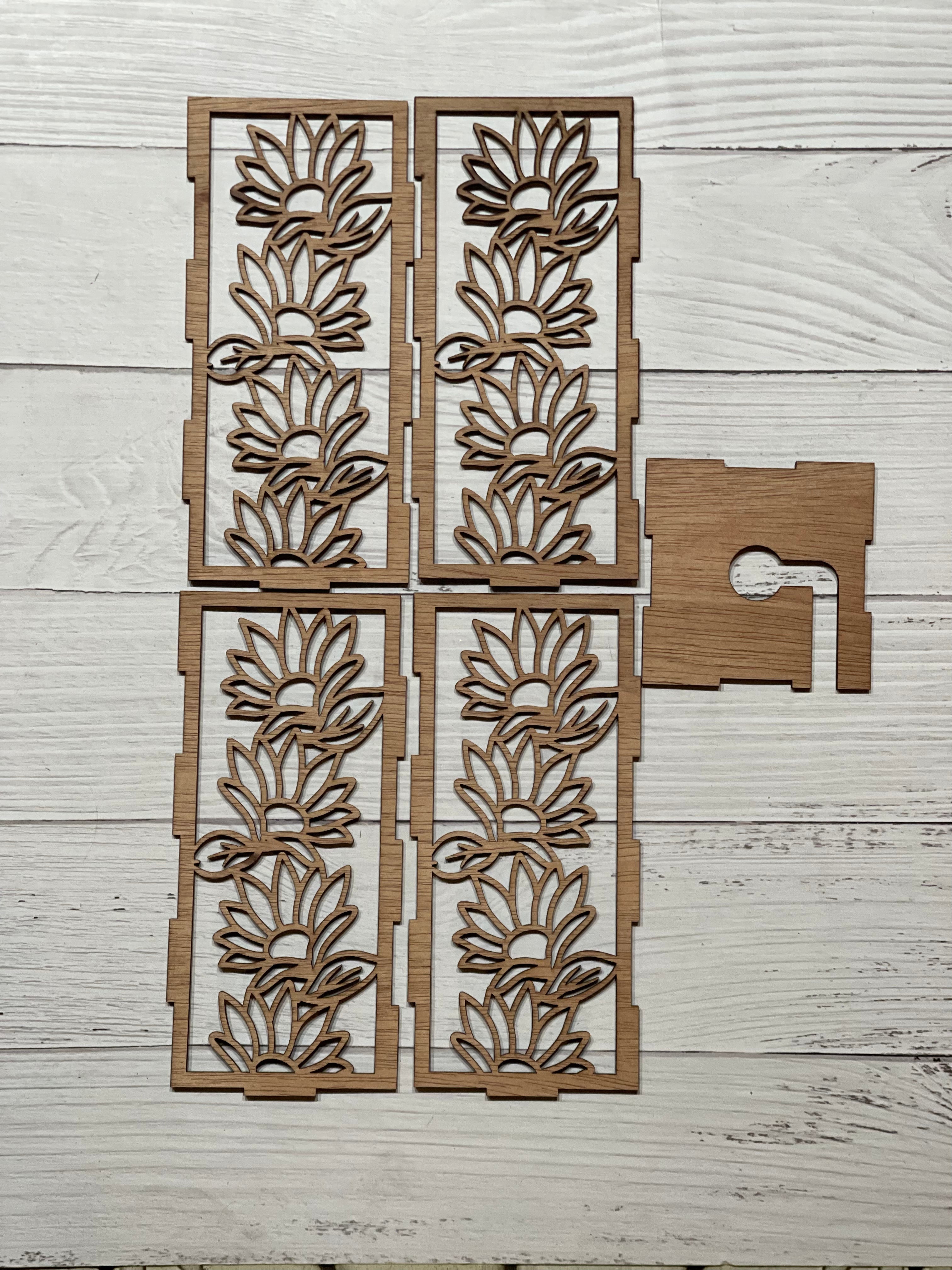 Daisies Lantern Light Box - Laser Cut Unfinished Wood Project – Wicked Gold