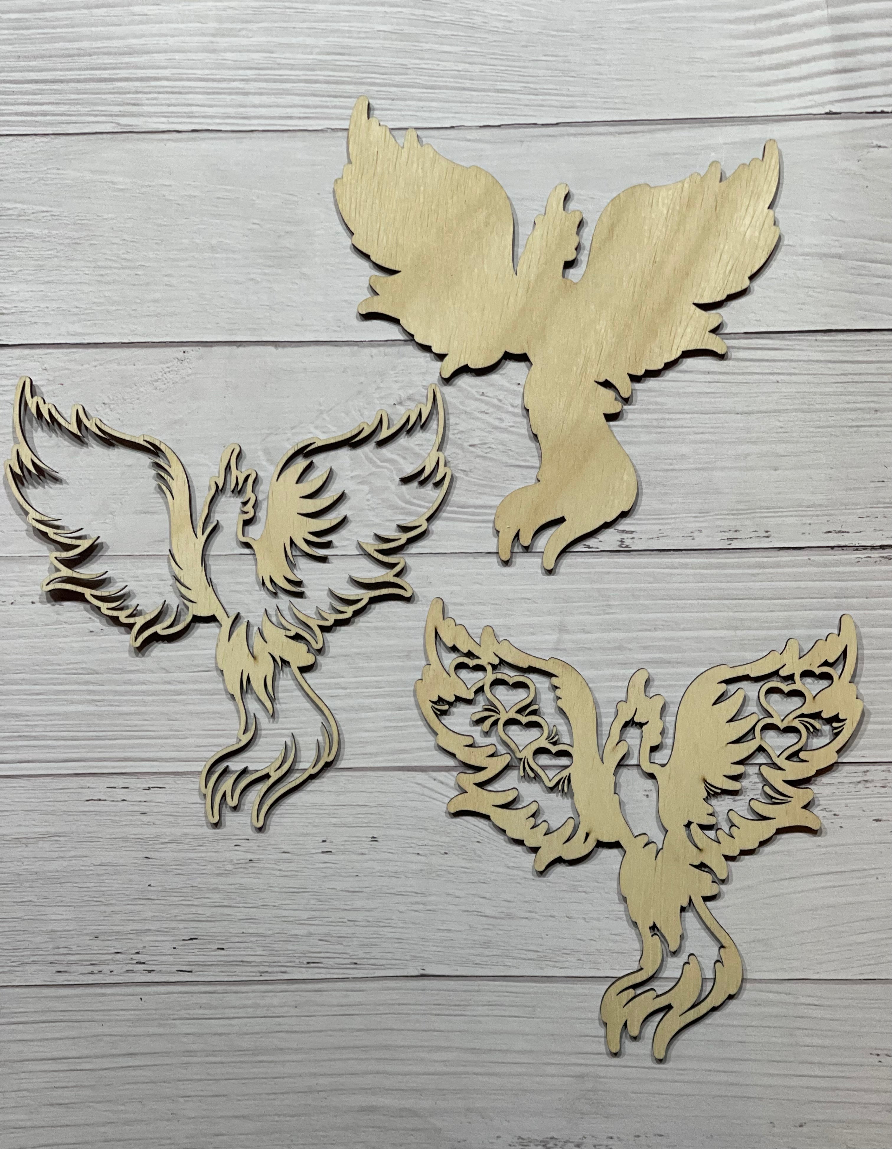 Layered Phoenix Unfinished Wood frame. Resin art frame. DIY wood cutou ...