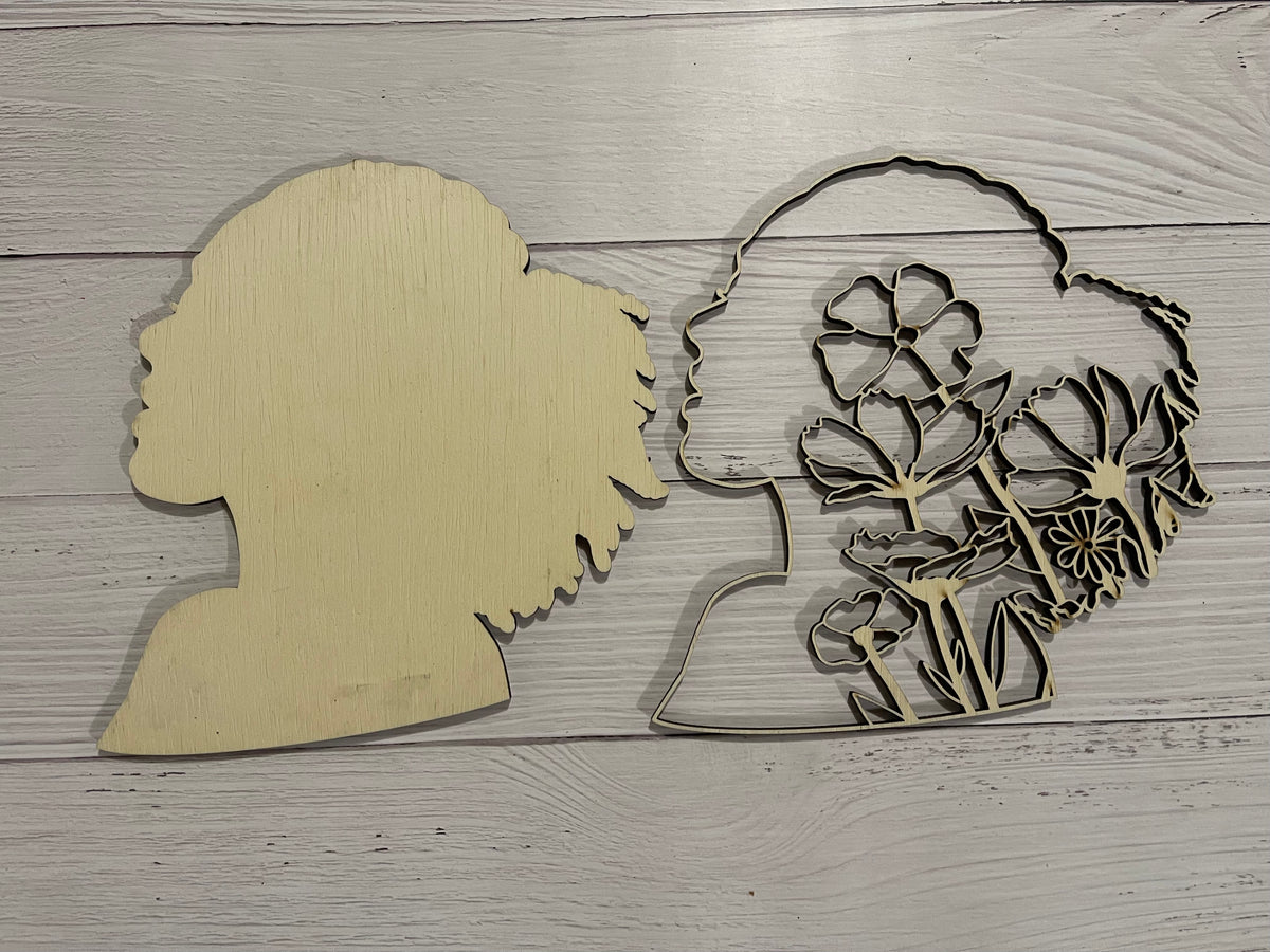 Floral Woman Resin Art Frame. Unfinished Wood frame. Resin art frame ...