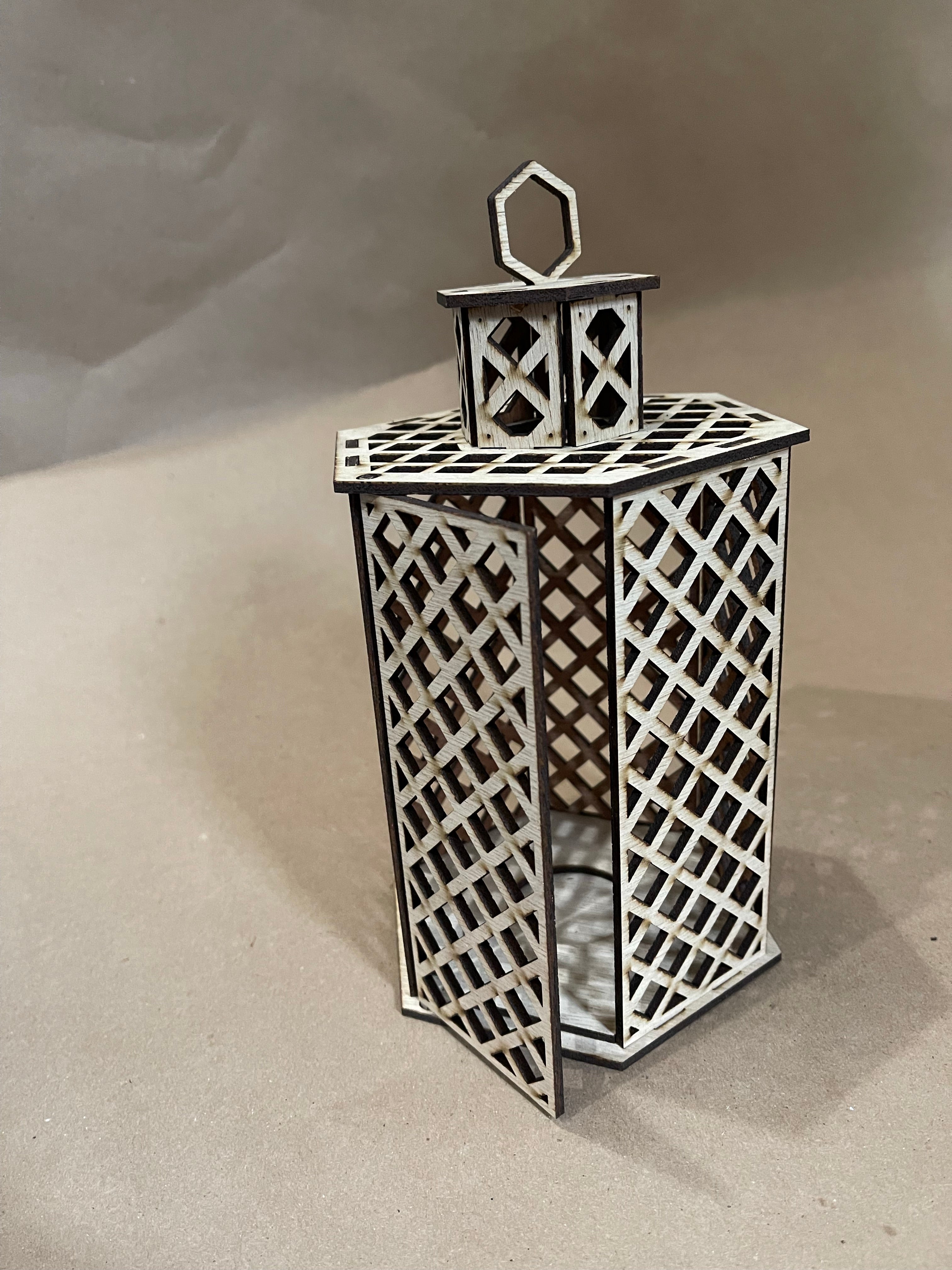 Lattice Pattern Lantern Light Box - Laser Cut Unfinished Wood Project ...