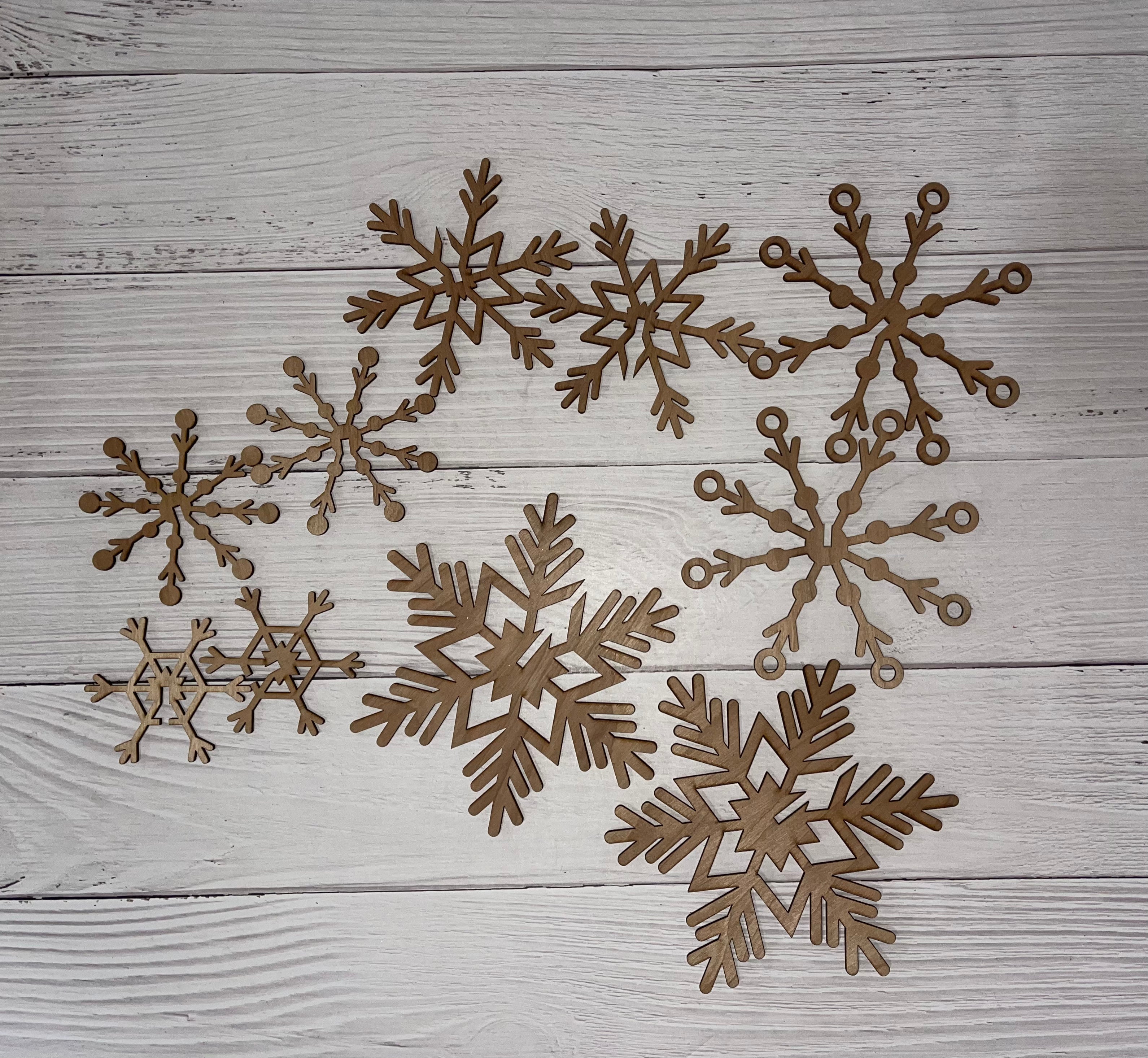 3D Snowflakes Set Unfinished Wood Resin Art Frame. Resin art frame. DI ...